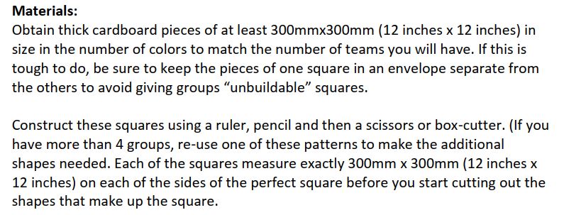 Building Squares – Team Activity – The Rethink Shelf