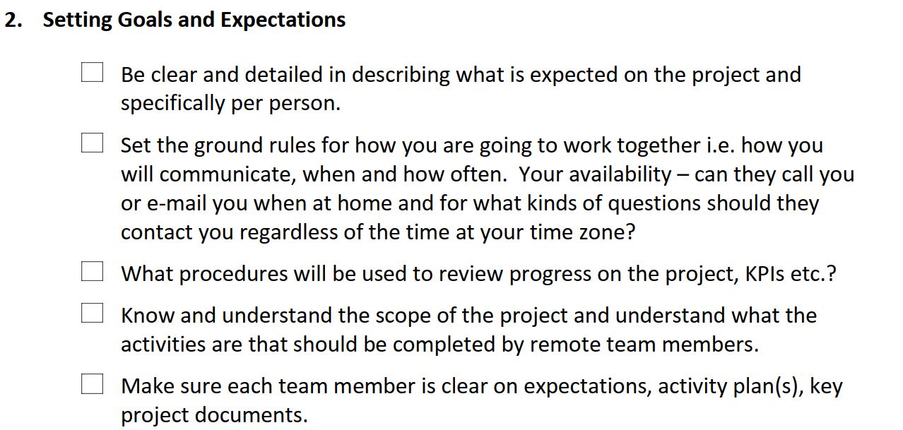 Checklist for Team Leader with a remote team – The Rethink Shelf