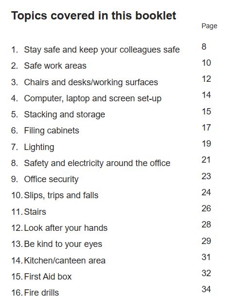 Office Safety Booklet – The Rethink Shelf